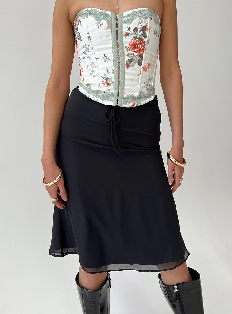 Delvie Midi Skirt Black | Princess Polly