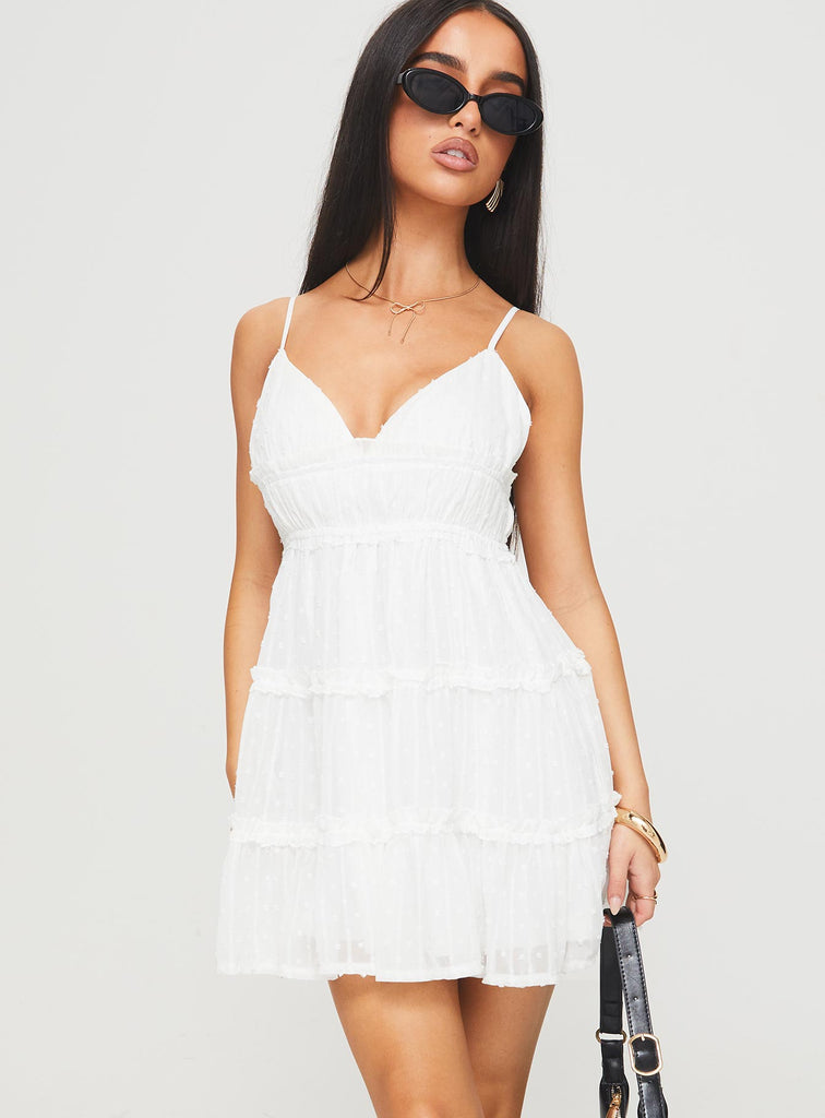 Berry Nice Mini Dress White | Princess Polly