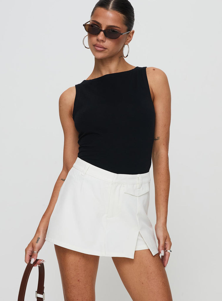 Deuce Split Skort White | Princess Polly