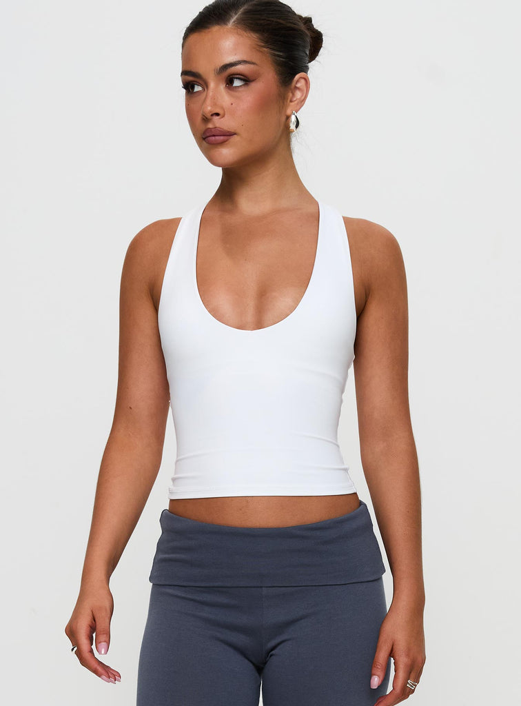 Fast Track Longline Active Tank Top White | Princess Polly