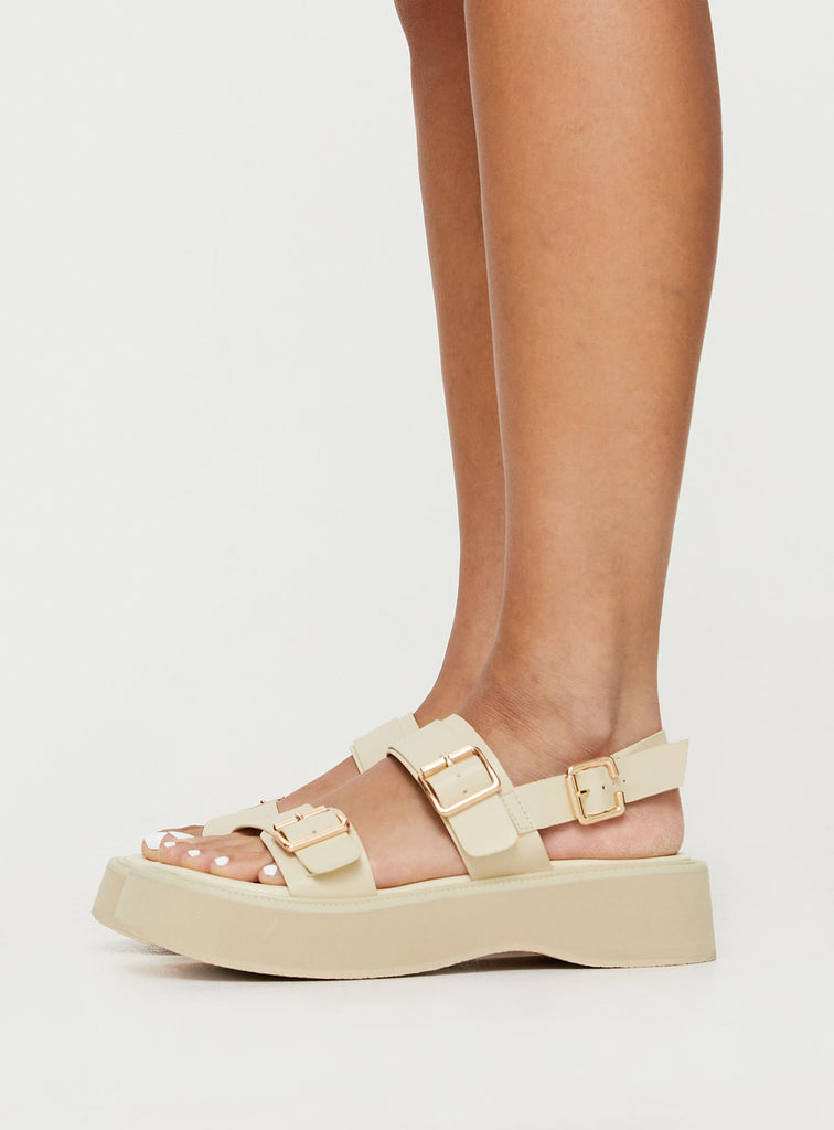 Aja Sandals Cream | Princess Polly