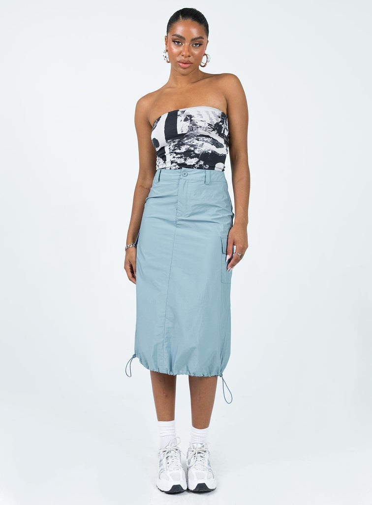 Tinba Midi Skirt Blue | Princess Polly