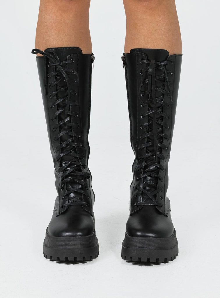 Rothwell Combat Boots Black | Princess Polly