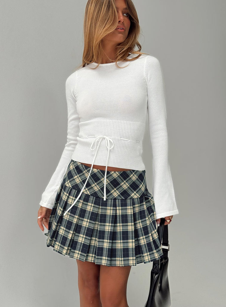 Craving Long Sleeve Tie Detail Top Ivory | Princess Polly