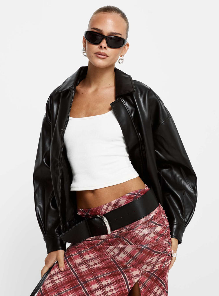 Kenny Bomber Jet Black | Princess Polly USA