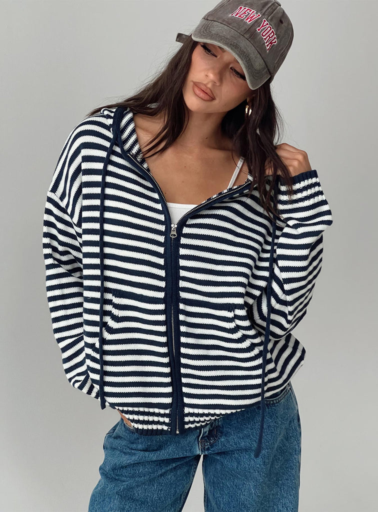 Brienna Zip Jacket Navy | Princess Polly