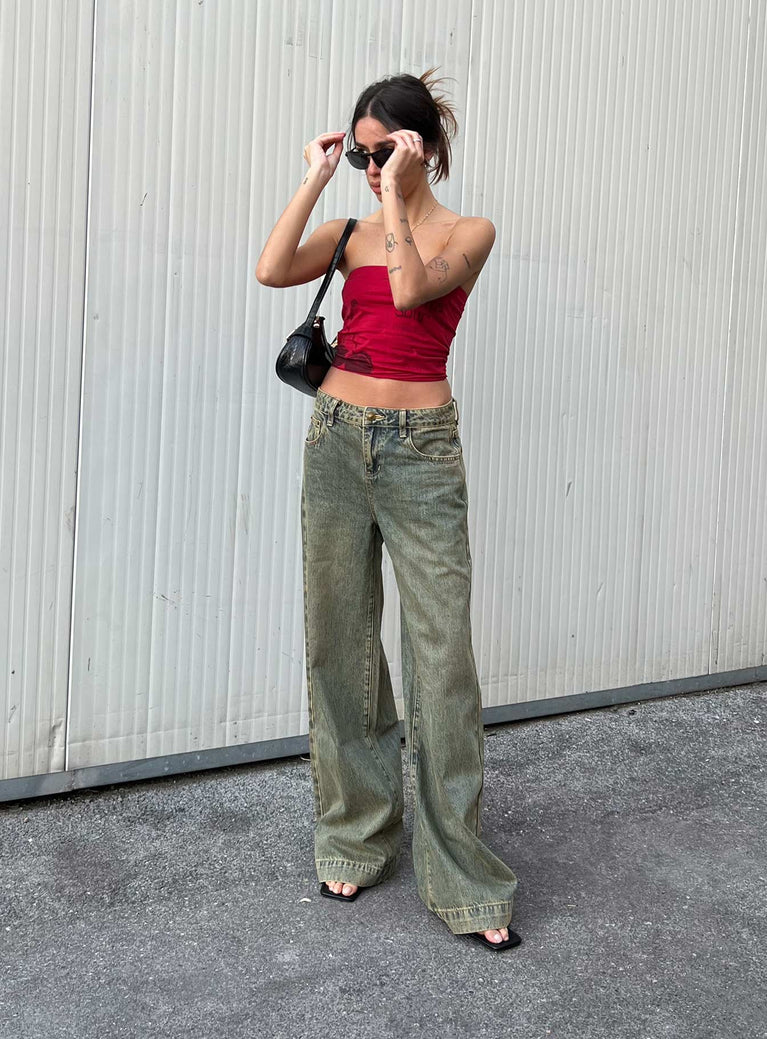 Tap In Mid Rise Jeans Tea Wash | Princess Polly USA