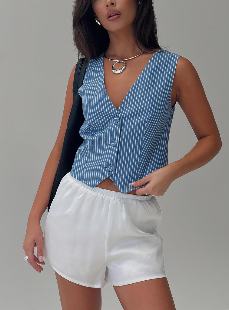 Veridian Vest Blue Stripe | Princess Polly