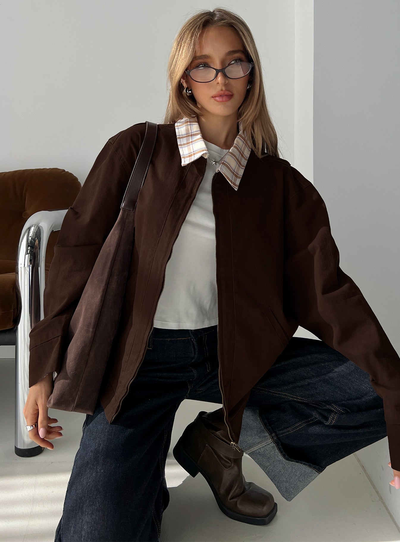Soraia Workwear Jacket Brown | Princess Polly