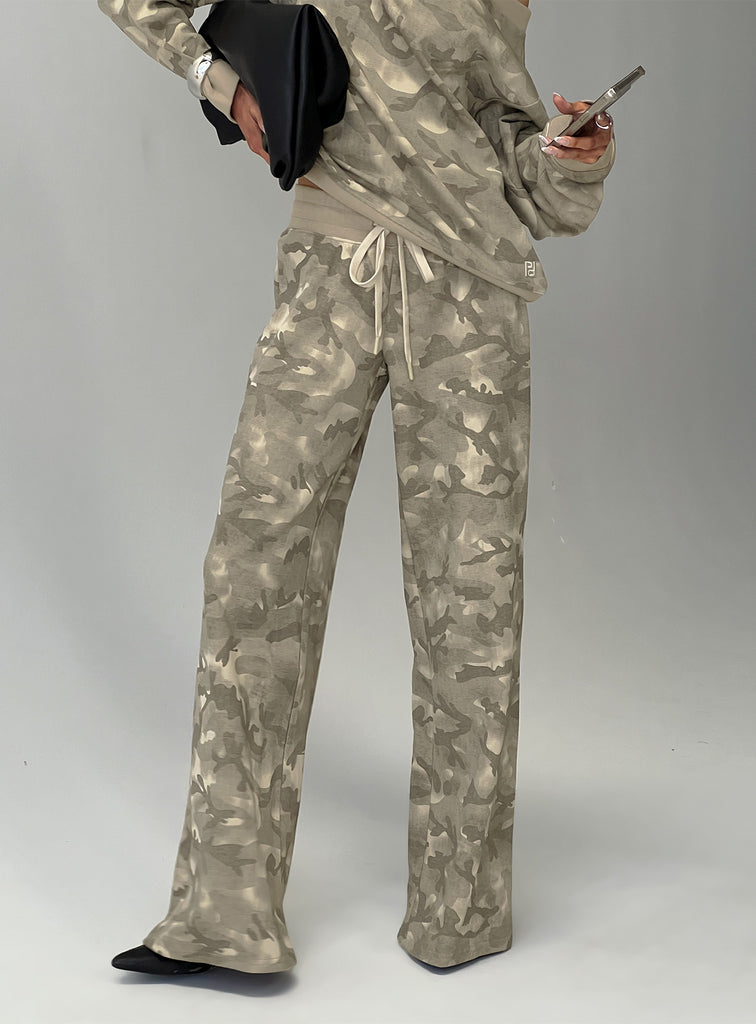 Dodie Wide Leg Pants Camo | Princess Polly