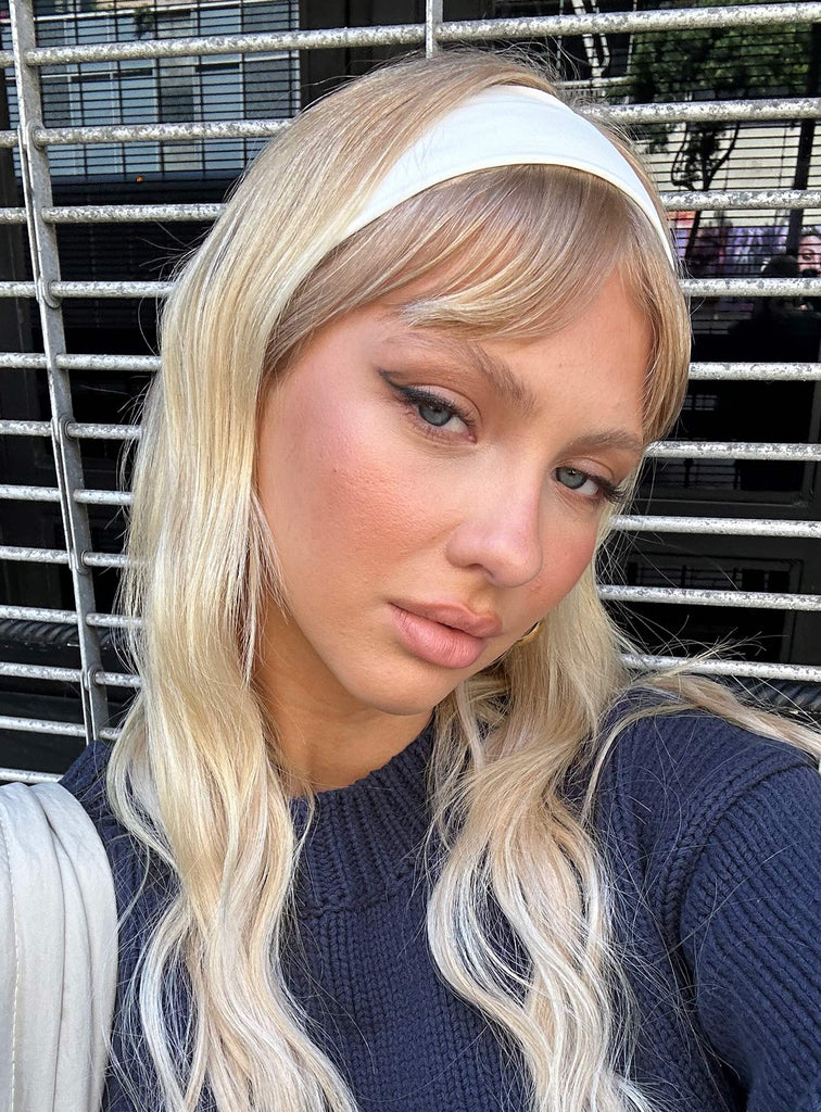 The Juney Nylon Headband White | Princess Polly