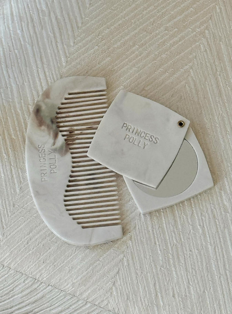 Isabetta Comb And Mirror Pack Cream | Princess Polly