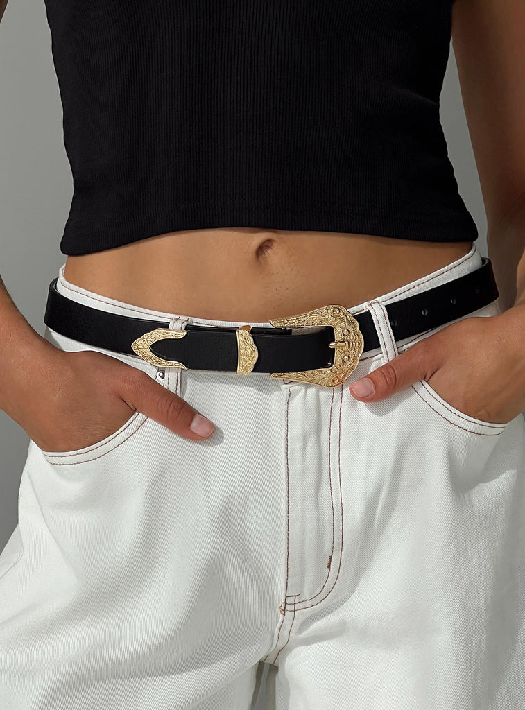 Calabasas Belt Black / Gold | Princess Polly