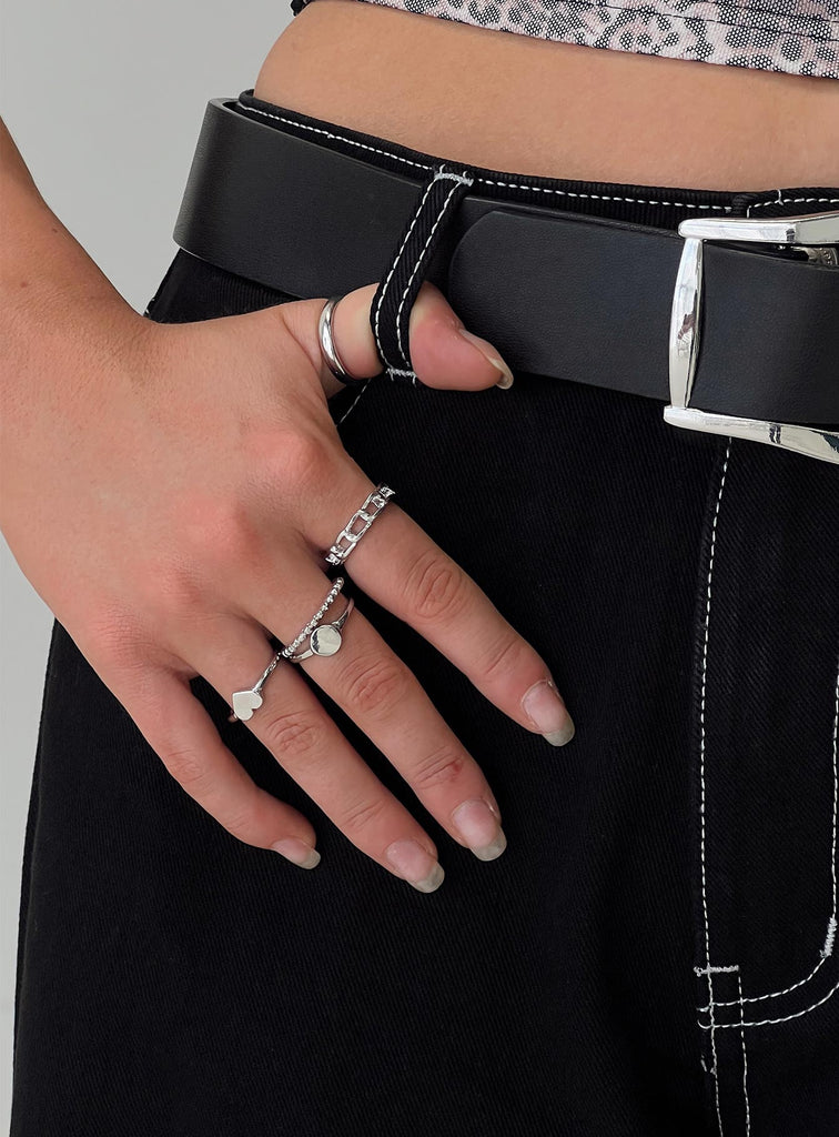 Spade Ring Set Silver | Princess Polly USA