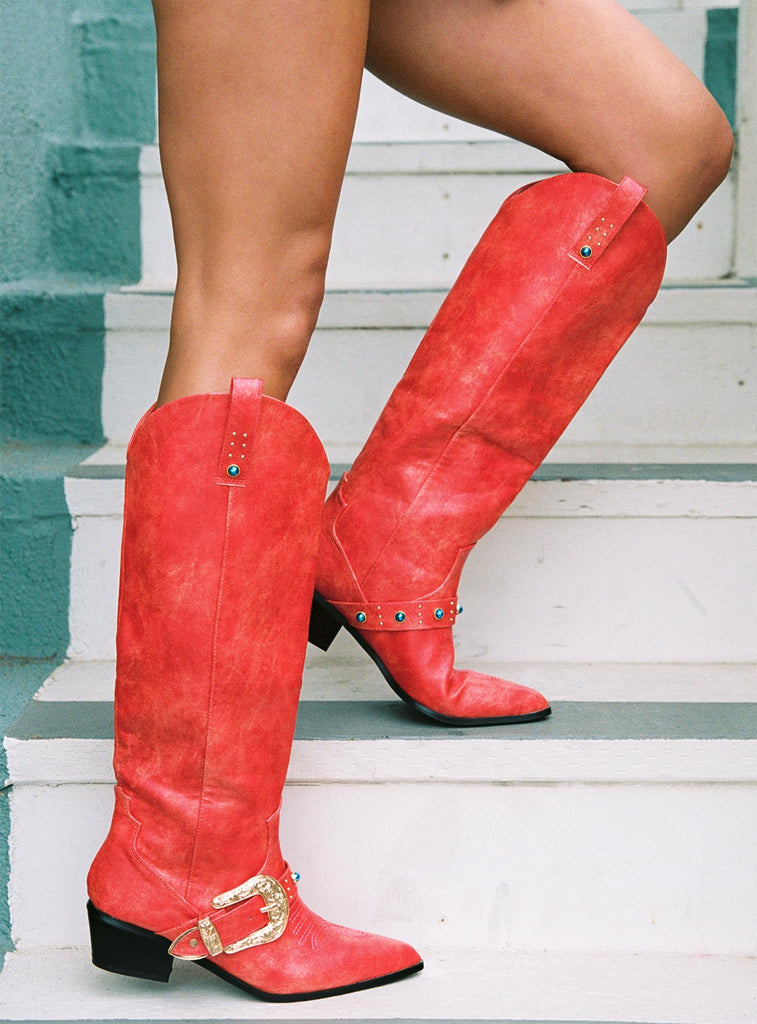 Rhode Cowboy Boots Red | Princess Polly