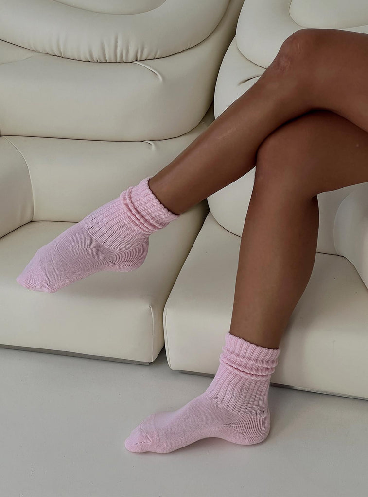 Clydes Slouch Socks Pink | Princess Polly