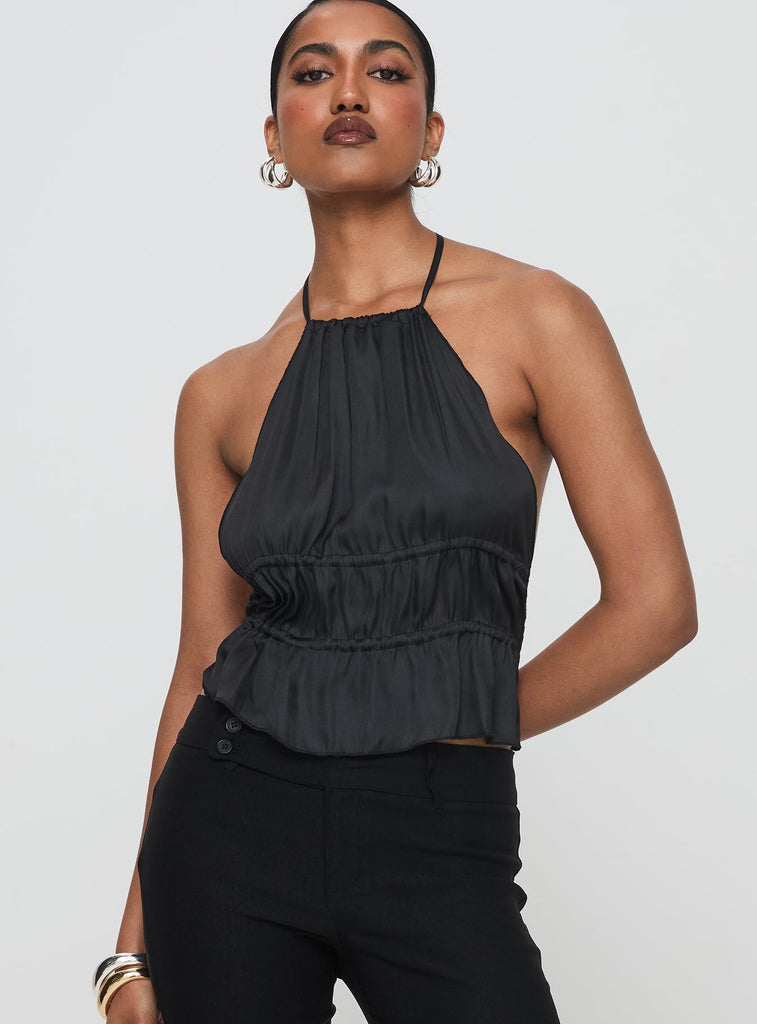 Legacy Halter Top Onyx | Princess Polly