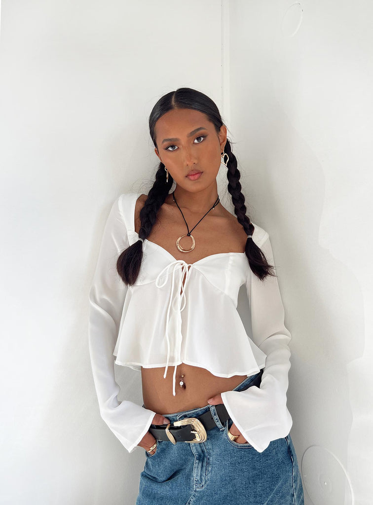 Godet Top White | Princess Polly