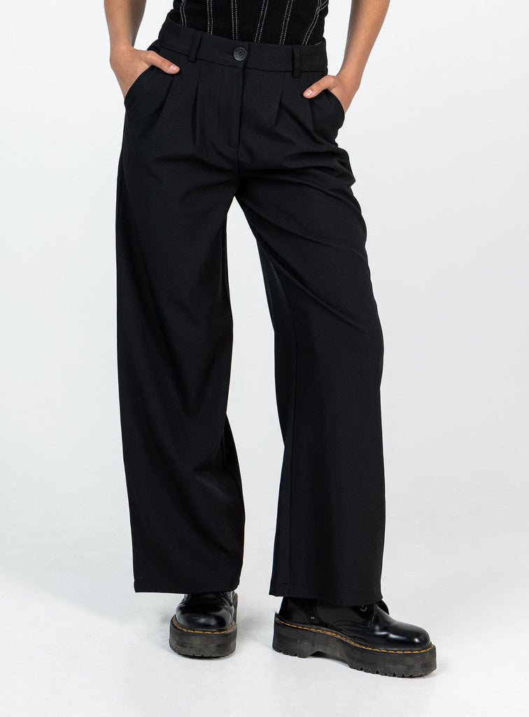 Archer Pants Black Petite | Princess Polly