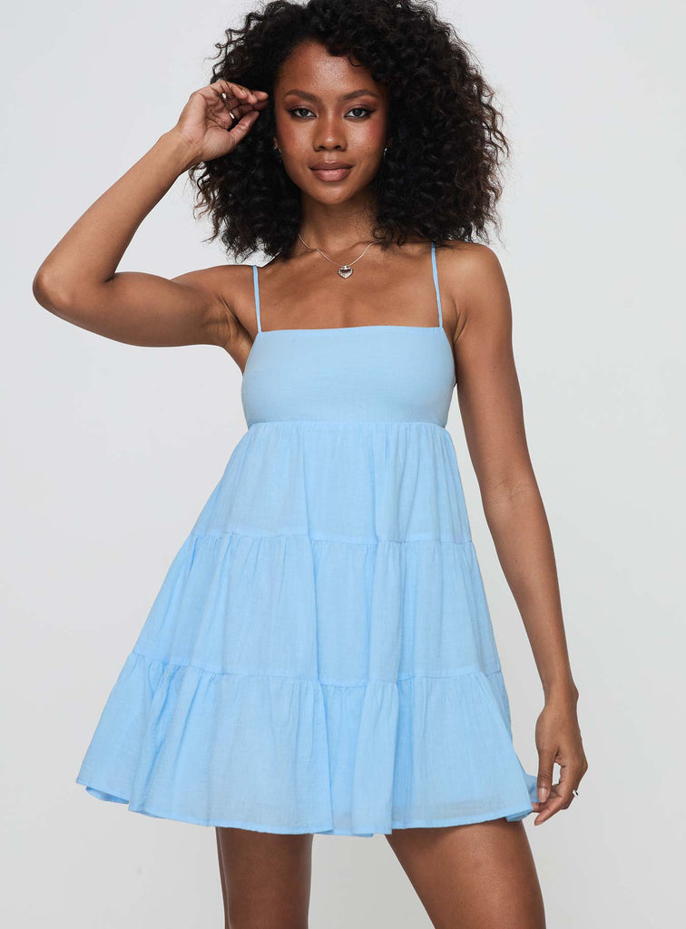 Palatial Mini Dress Light Blue | Princess Polly USA