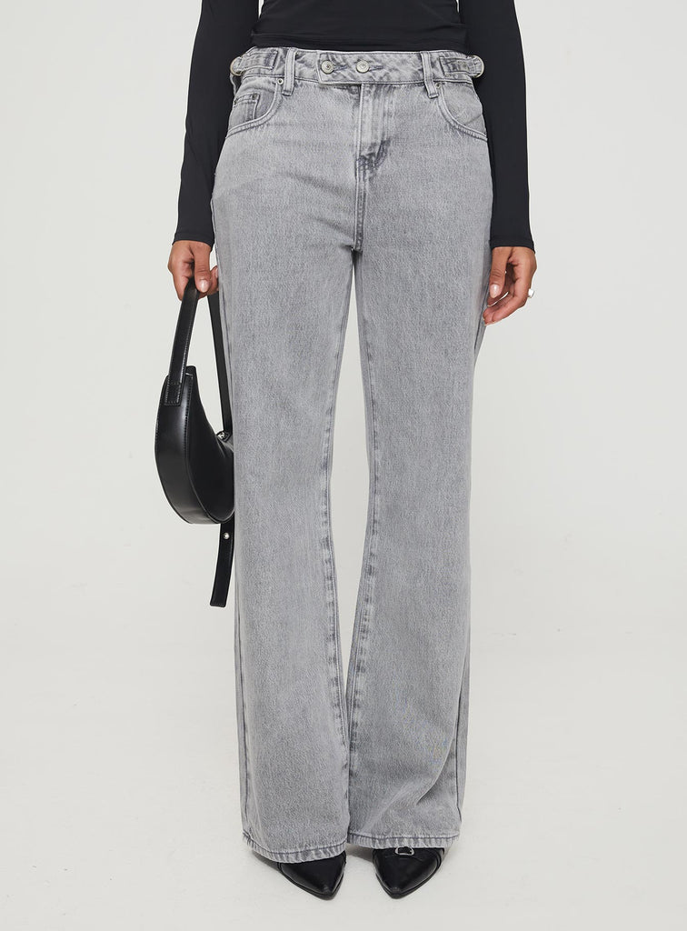 Scheana Low Rise Jeans Steel Grey | Princess Polly