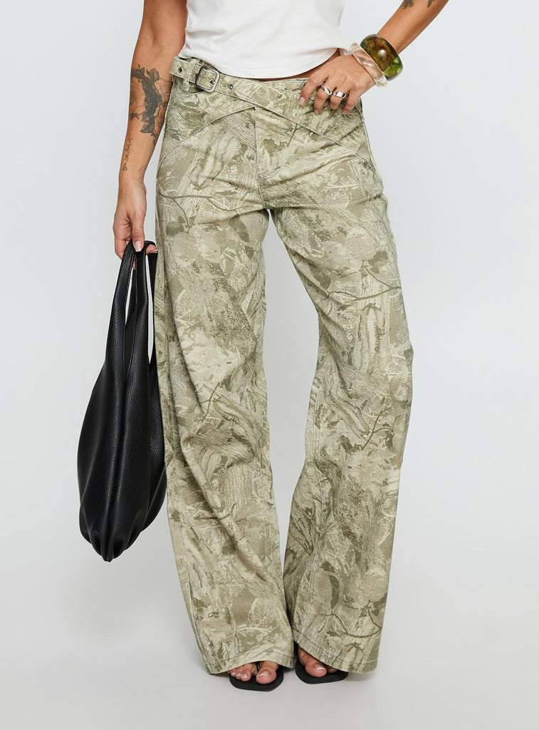 Mckinley Denim Cargo Pant Camoflauge | Princess Polly