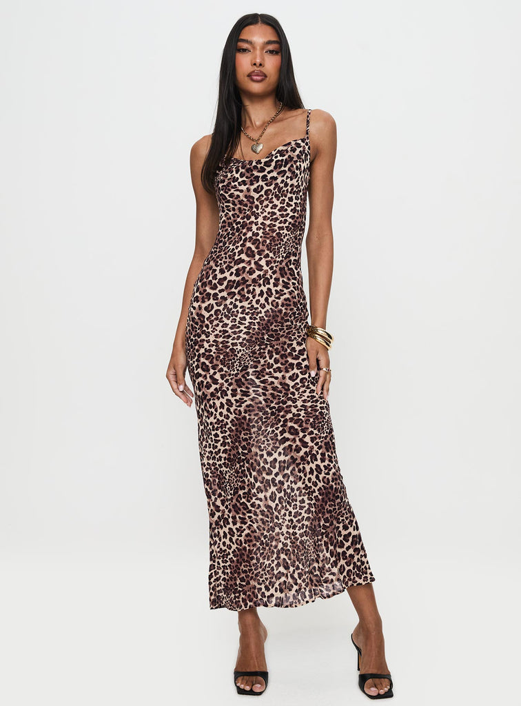 Paolina Maxi Dress Leopard | Princess Polly