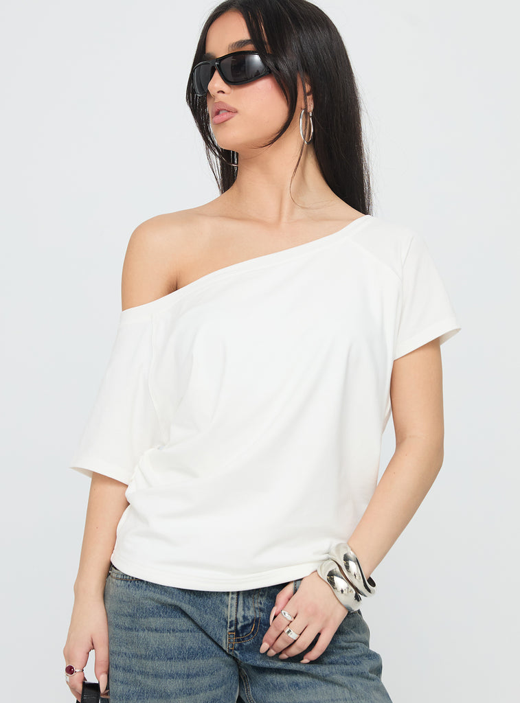 Icon Baby Off Shoulder Top White | Princess Polly