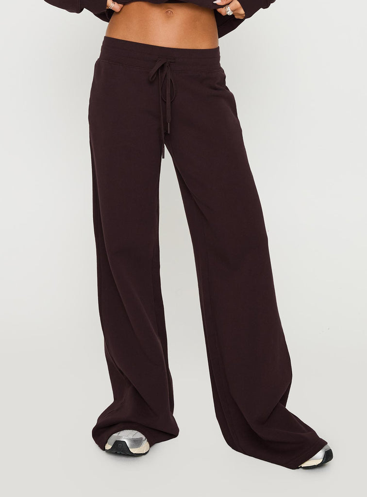 Dodie Wide Leg Pants Washed Brown | Princess Polly