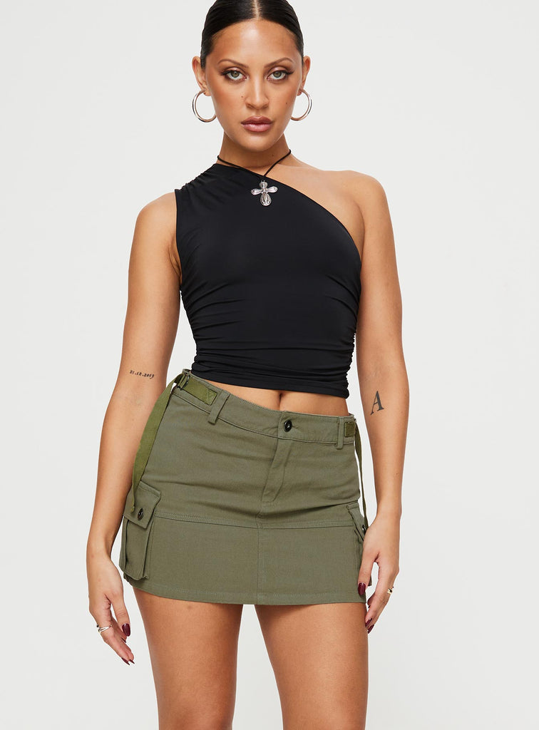 Take You Cargo Mini Skirt Green | Princess Polly USA