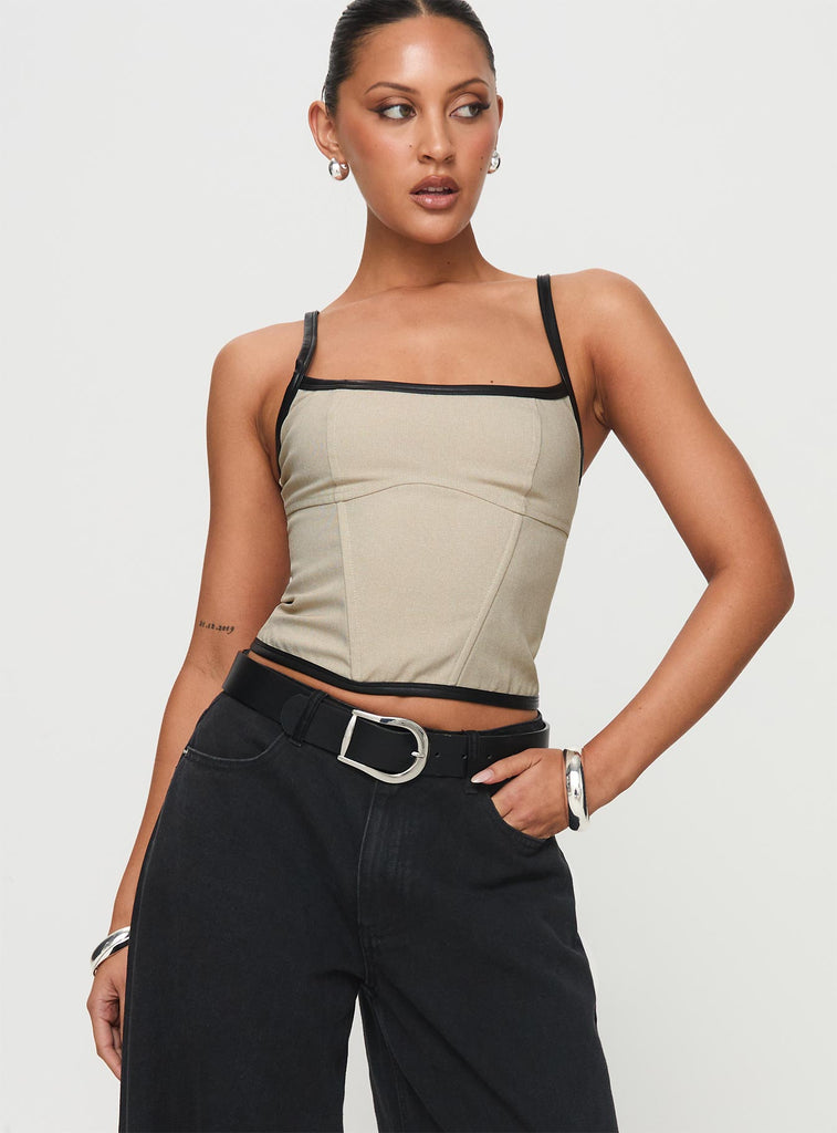 Thalorien Top Beige | Princess Polly