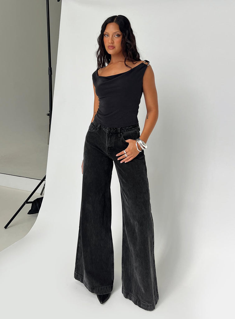 Toby Low Ultra Baggy Jean Charcoal | Princess Polly