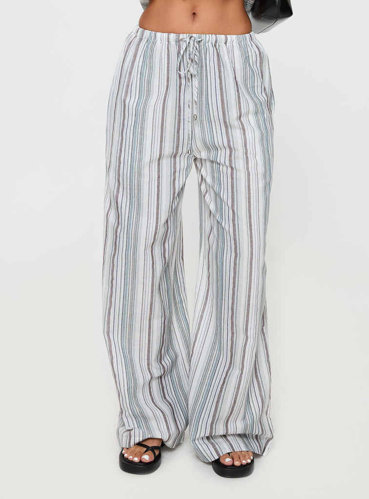 Flutters Pants White / Blue Stripe | Princess Polly USA
