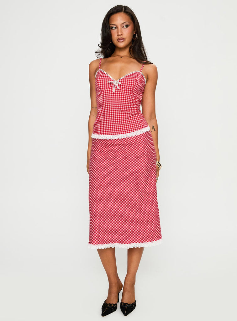 Love In London Set Red Check | Princess Polly