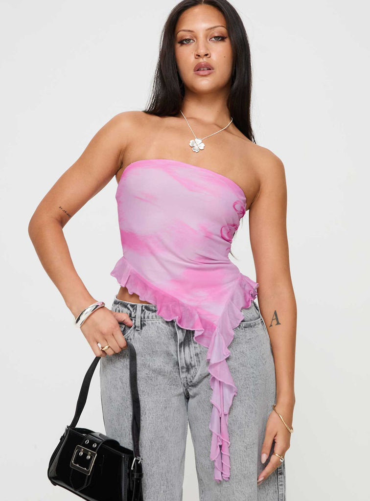 Travessa Asymmetric Tube Top Pink | Princess Polly