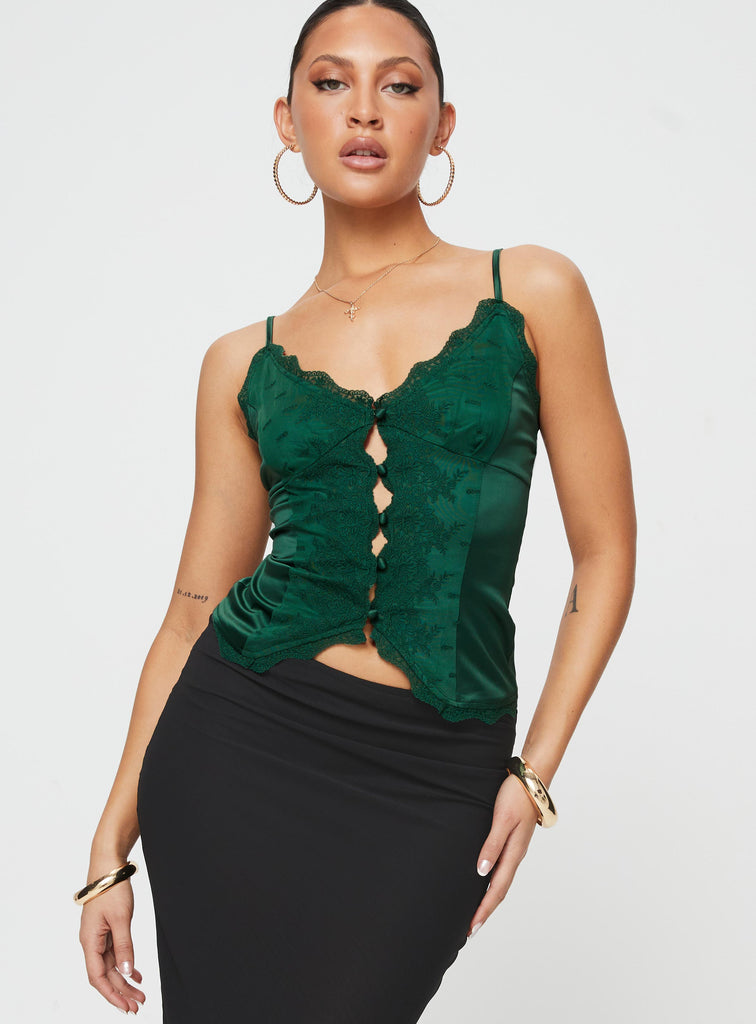Juliana Top Forest Green | Princess Polly