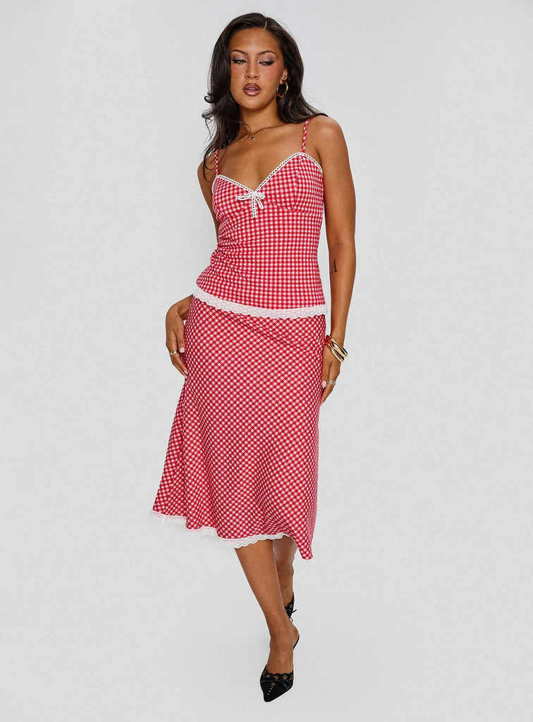 Love In London Set Red Check | Princess Polly