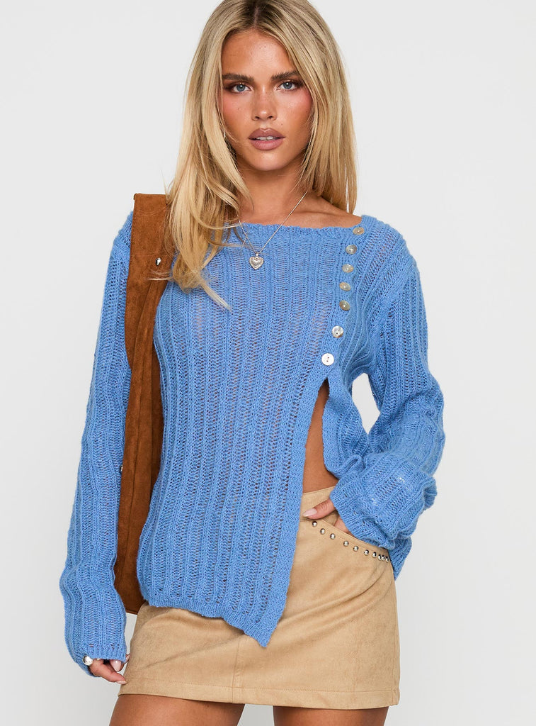 Lenker Knit Jumper Blue | Princess Polly