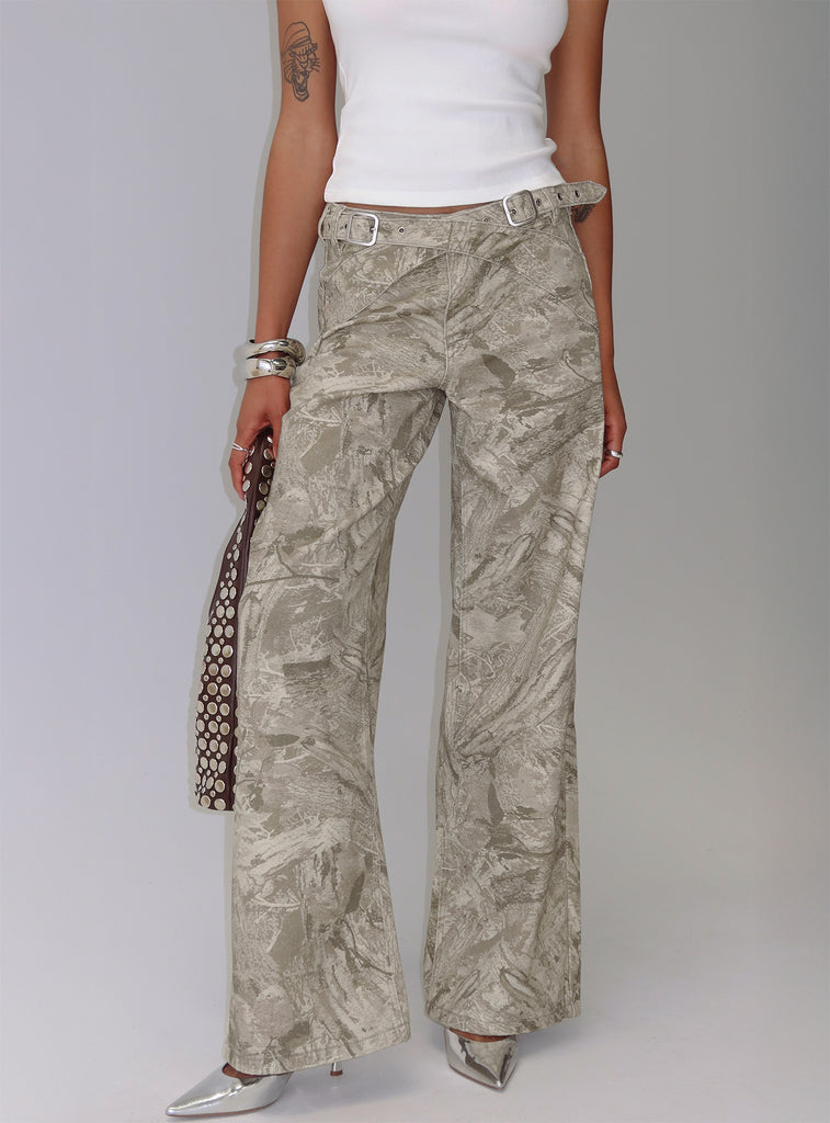Mckinley Denim Cargo Pant Camoflauge | Princess Polly