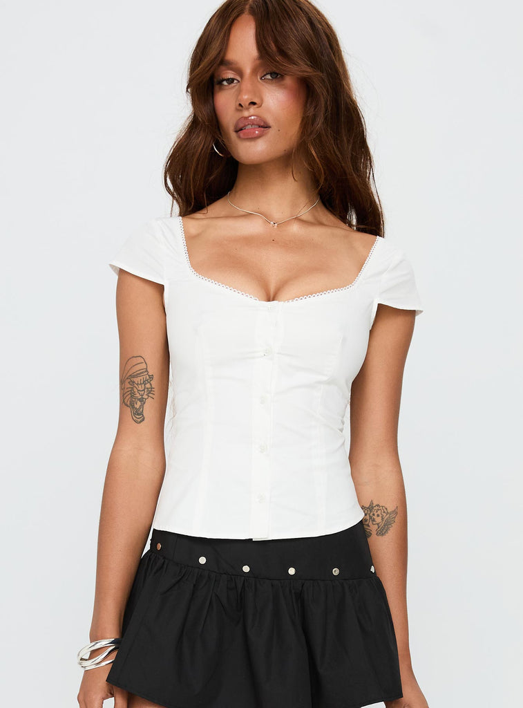 Transcendence Button Up Top White | Princess Polly