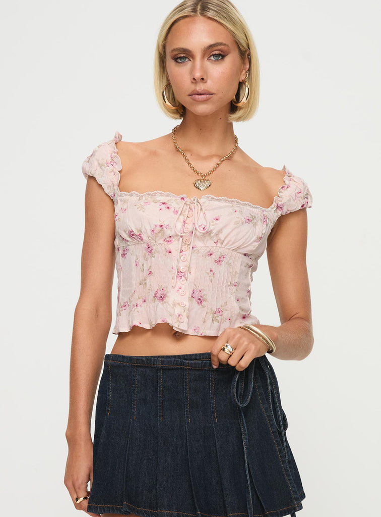 Rinza Top Pink Floral | Princess Polly