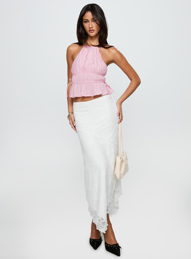Freebirds Lace Midi Skirt White | Princess Polly