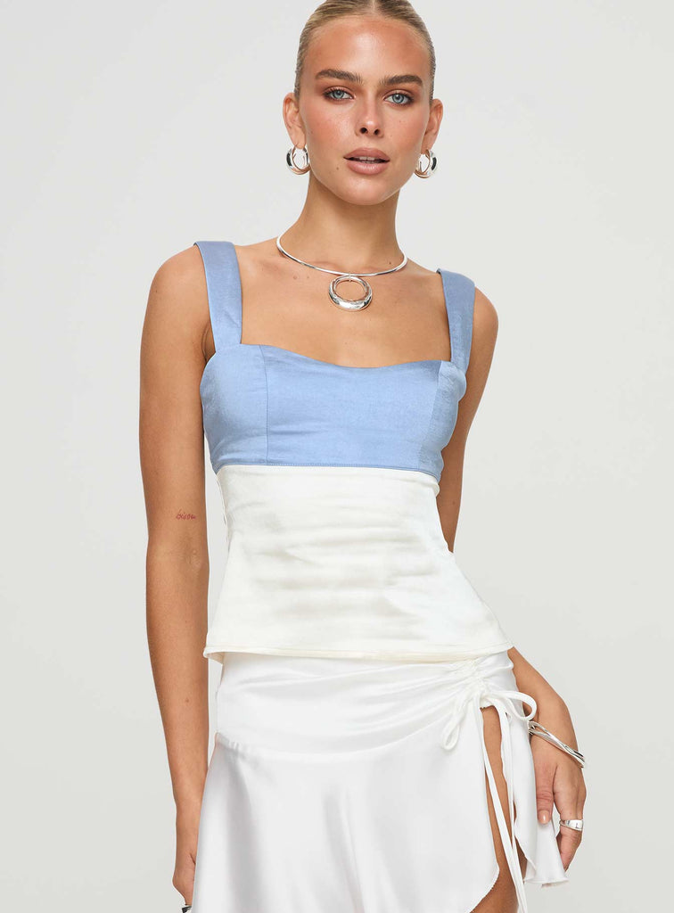 Chantell Top Blue / White | Princess Polly
