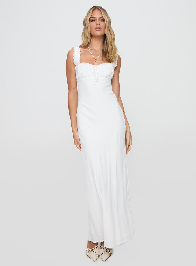 Lillette Maxi Dress White | Princess Polly