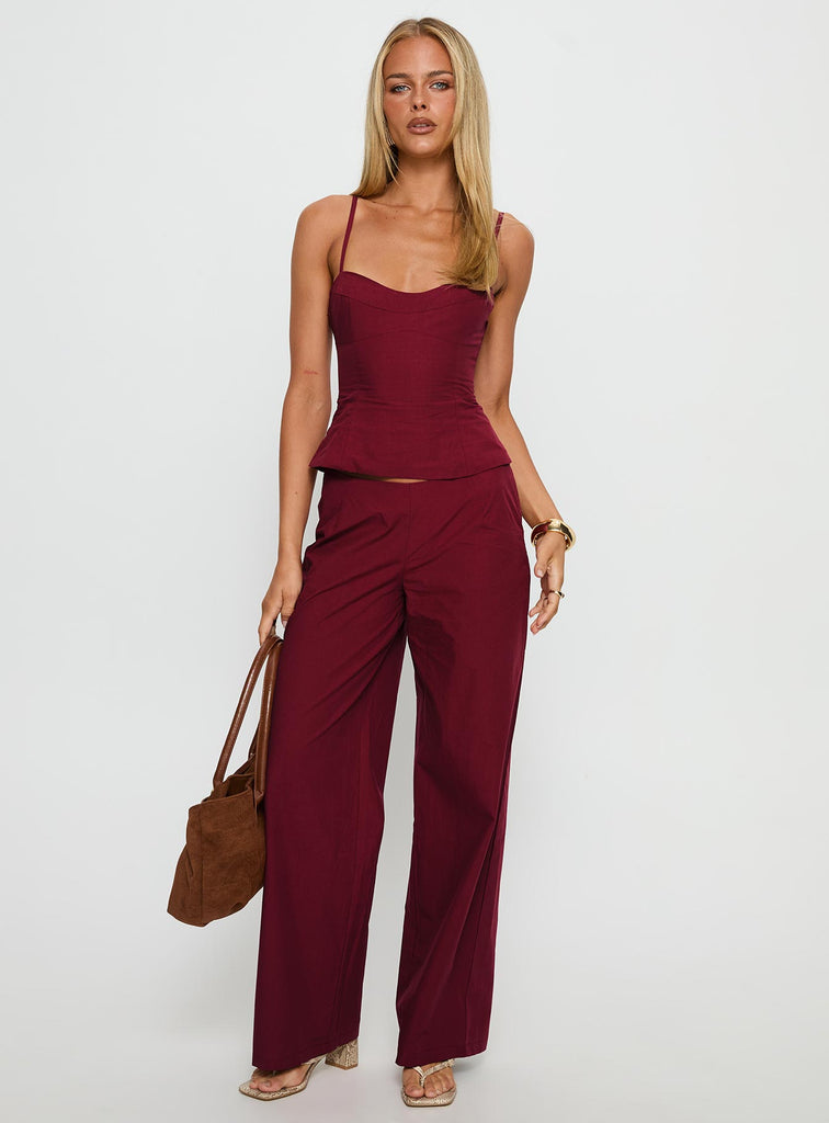 Kierstyn Corset Set Currant | Princess Polly