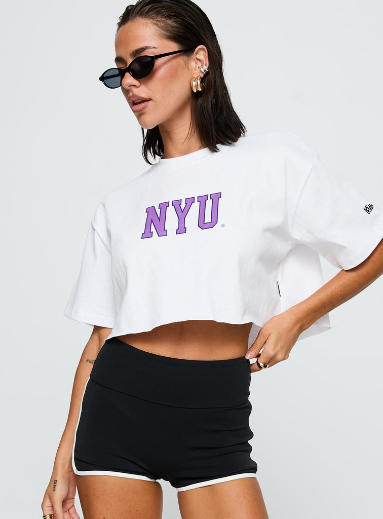 NYU Track Tee White | Princess Polly