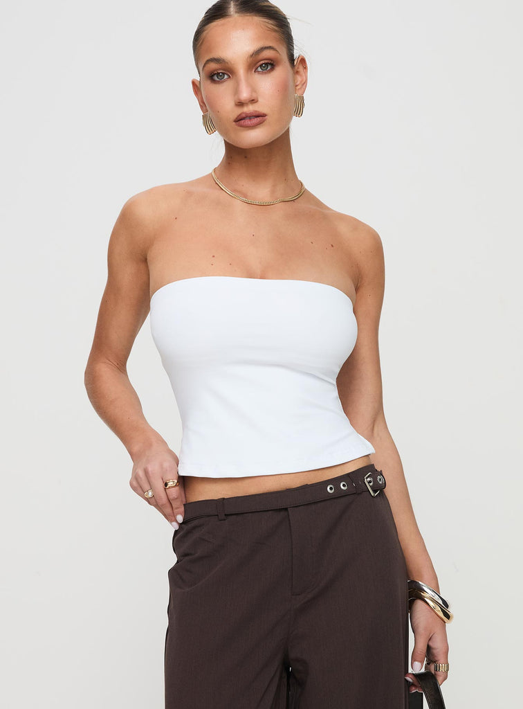 Aurorah Strapless Top White | Princess Polly USA