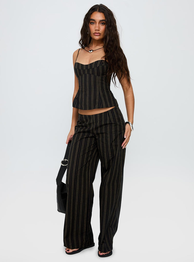 Kierstyn Corset Set Black Stripe | Princess Polly