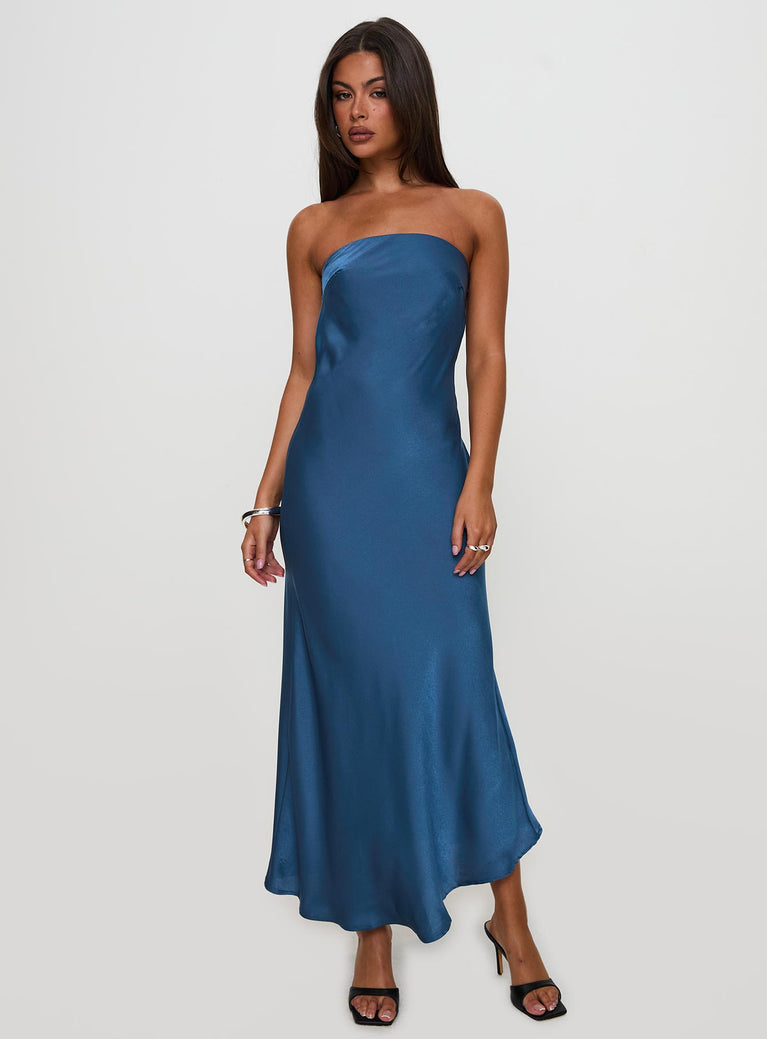 Haley Maxi Dress Mid Blue | Princess Polly USA