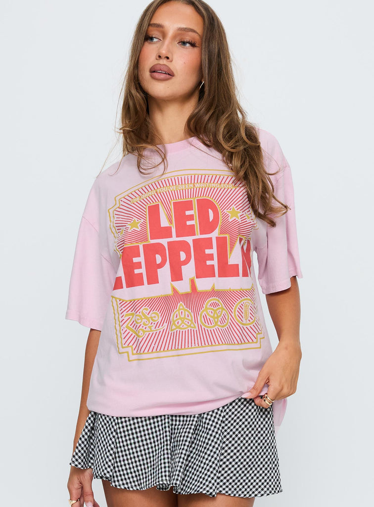 Led Zeppelin Vintage Graphic Top Pink | Princess Polly